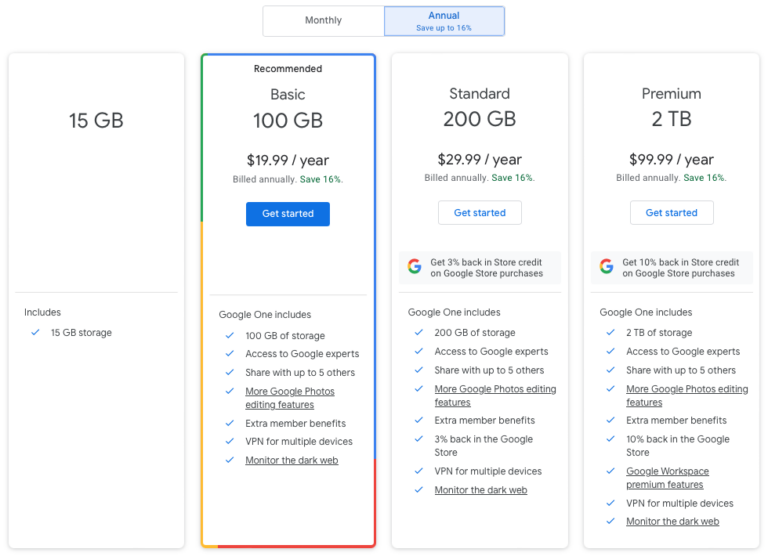 Google-One-Pricing - Everything But Stromboli